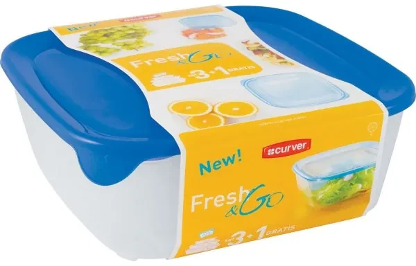 CURVER Set FRESH&GO 0,8l + 1,7l + 2,9l + 0,25l dózy modré | BIANO