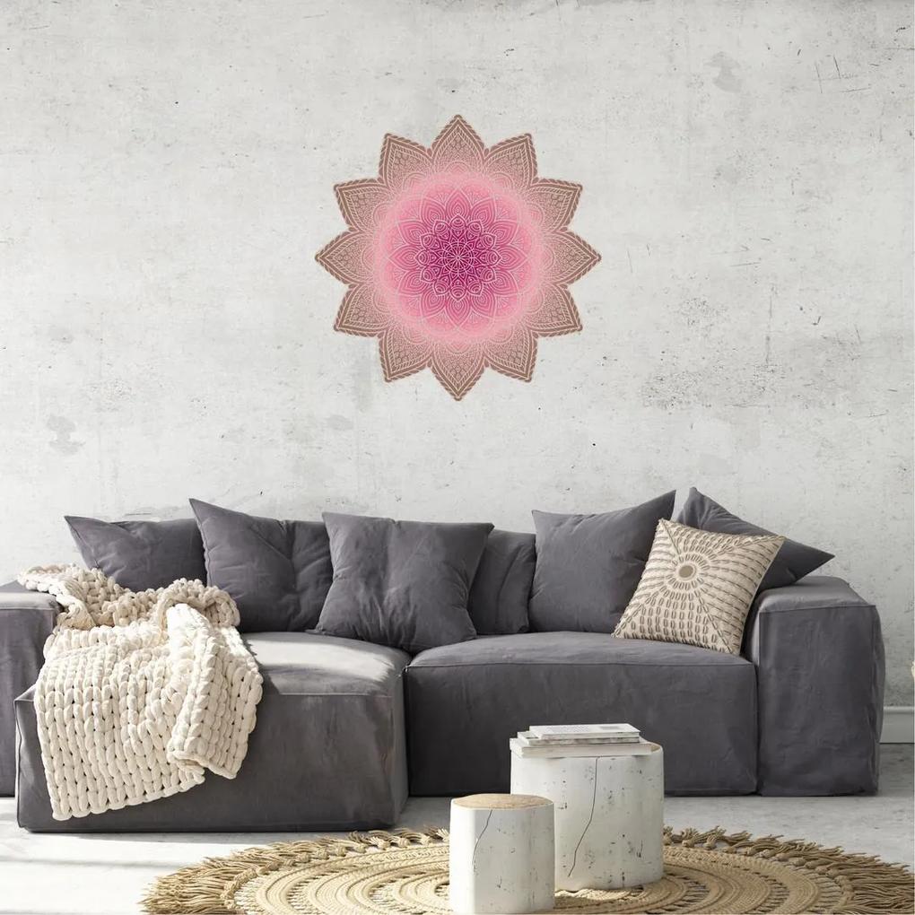 Samolepky na zeď – Mandala hnědo-růžová