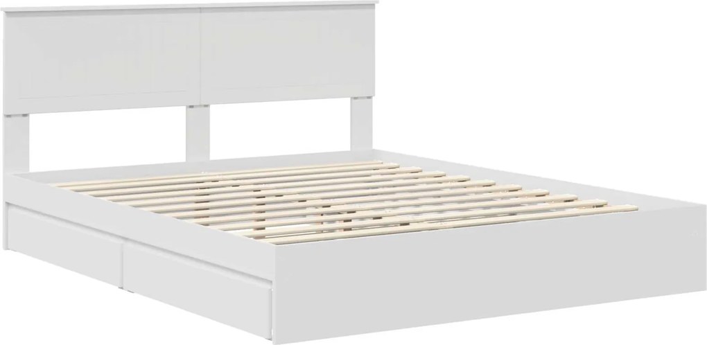Postel s úložným prostorem Bílá 160 x 200 cm Kompozitní dřevo 3410777