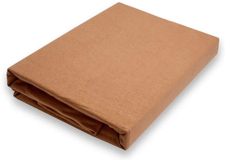 Jersey prostěradlo EXCLUSIVE oříškové Rozměr: 180x200 dvojlůžko