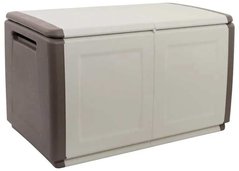Plastový odkládací box s víkem, 960x570x530 mm, béžový