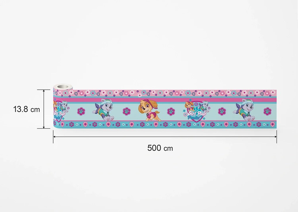 Dětská samolepící bordura na zeď Tlapková Patrola | 5 m x 13.8 cm | DWBD8001