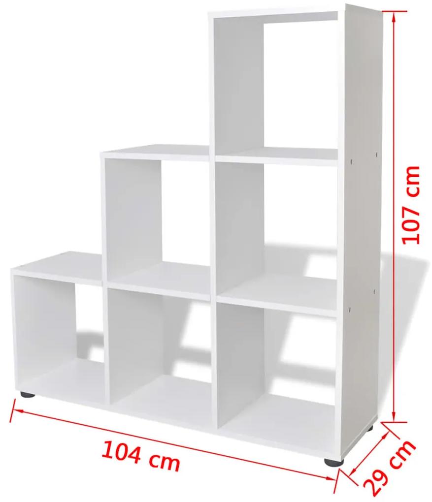 vidaXL 242552 Marketos Staircase Bookcase/Display Shelf 107 cm White