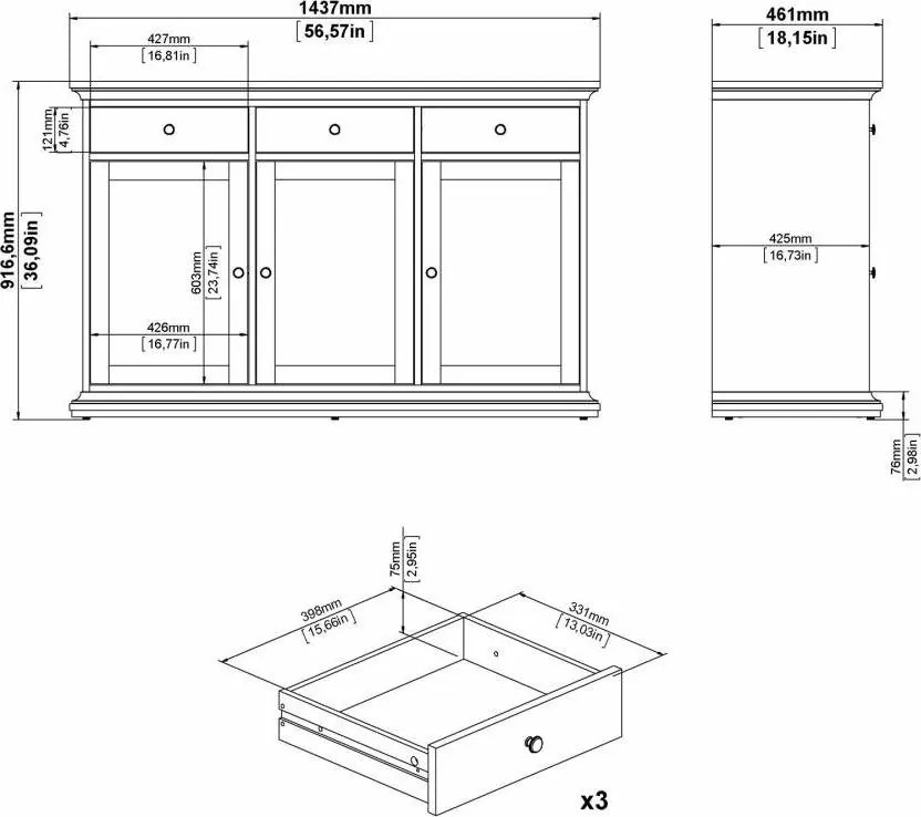 Falco Komoda PROVENCE 824, bílá