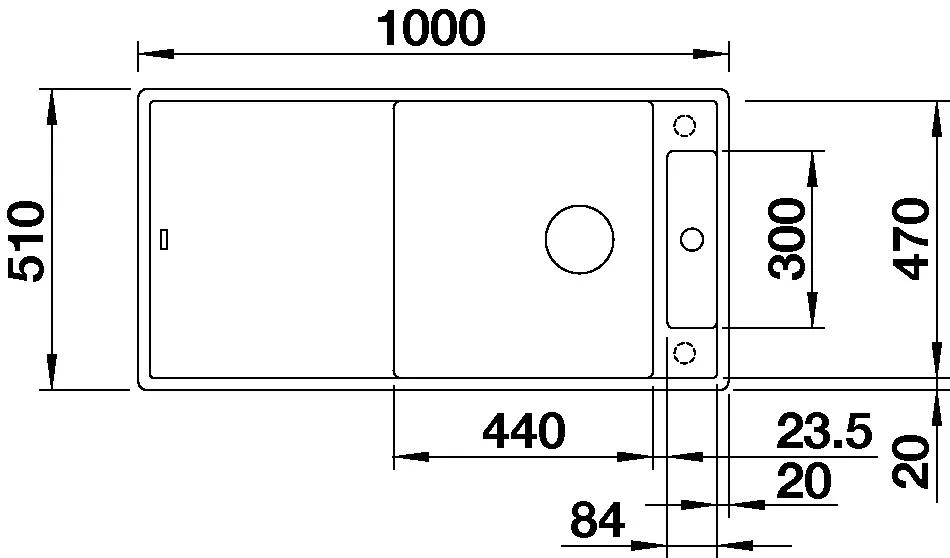 Granitový dřez Blanco AXIA III XL 6 S InFino šedá skála + dřevěná krájecí deska a excentr 523501