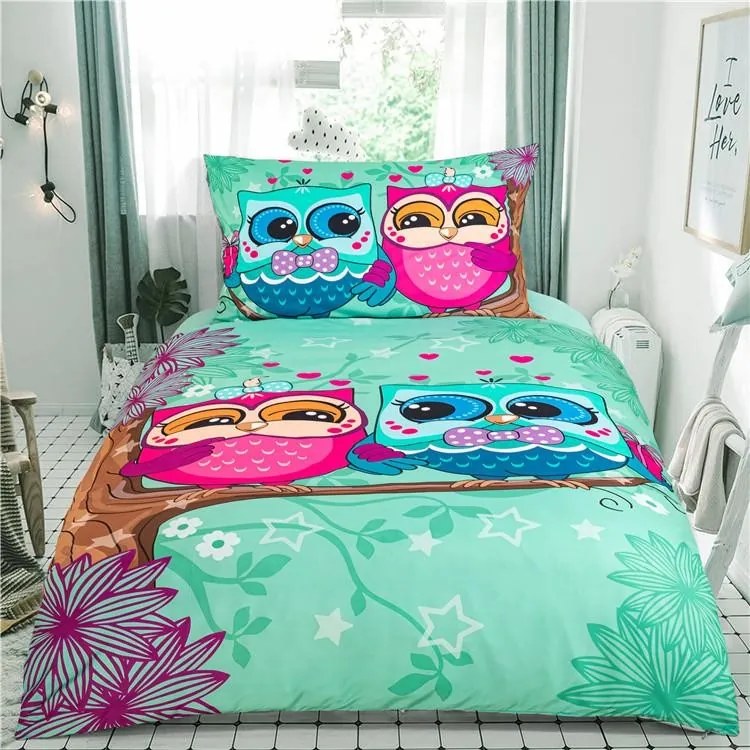 TP Microtop povlečení 140x200+70x90 Sovy