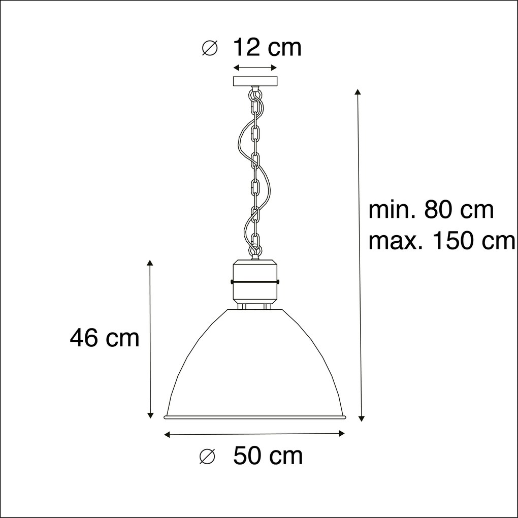 Průmyslové závěsné svítidlo rezavé - Flynn