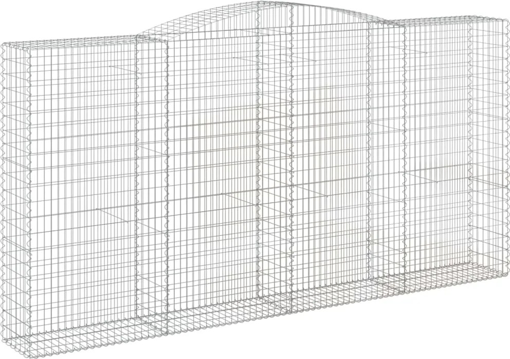 Klenuté gabionové koše 4 ks 400x50x200/220cm pozinkované železo 3147063