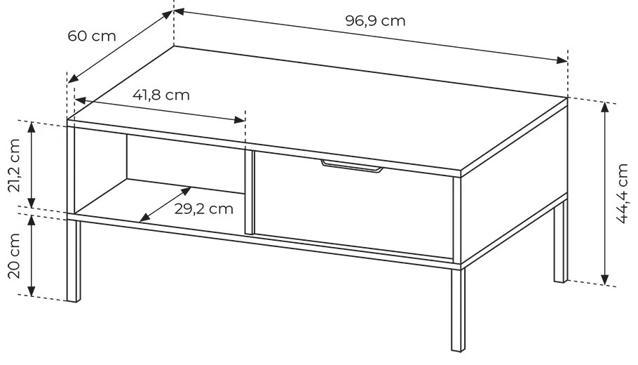 Obývací stěna LARS B | 3 díly | 256,4 cm + 96,9x60 cm | antracit