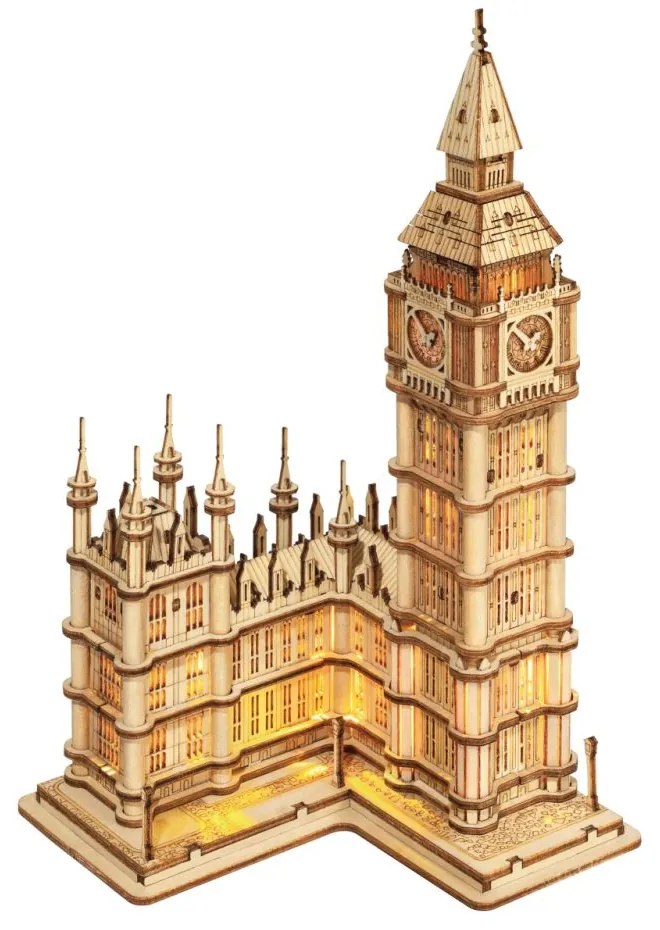 ROBOTIME Rolife Svítící 3D dřevěné puzzle Big Ben 220 ks