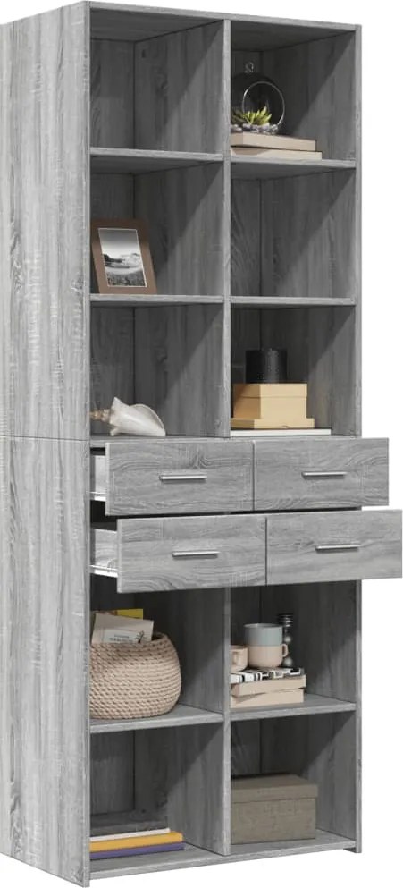 Skříň highboard šedá sonoma 70 x 42,5 x 185 cm kompozitní dřevo 3281467