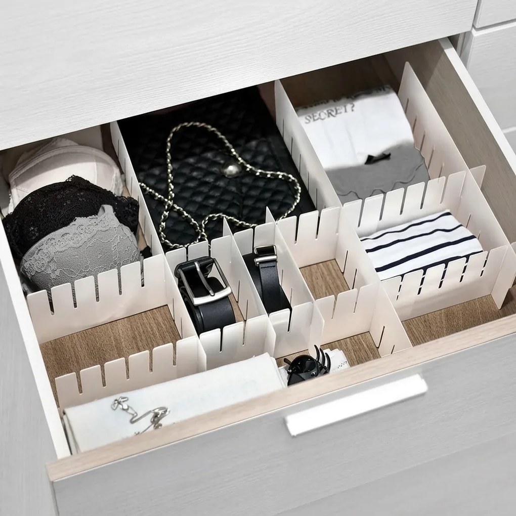 Domo Living Zásuvkový organizér, přepážky do šuplíku, flexibilní mřížka DOMO, 8ks