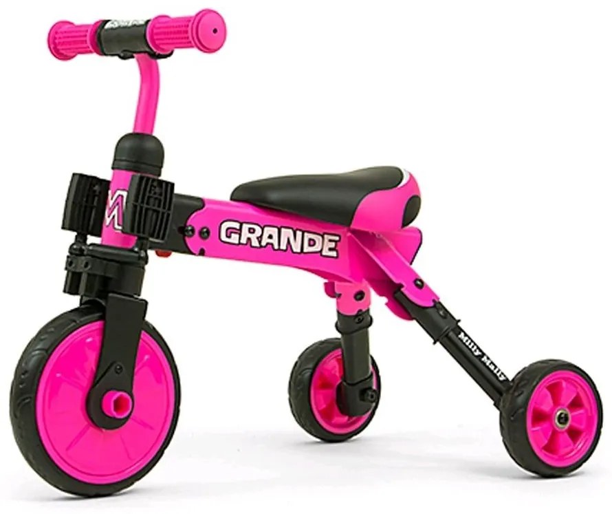MILLY MALLY Dětská tříkolka 2v1 Milly Mally Grande pink
