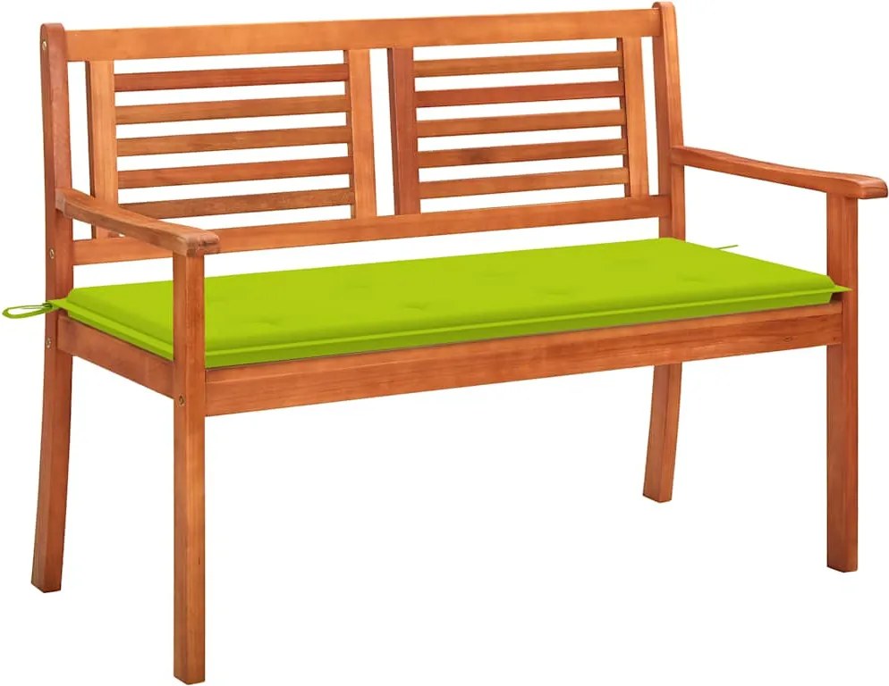 2místná zahradní lavice s poduškou 120 cm masivní eukalyptus 3060980