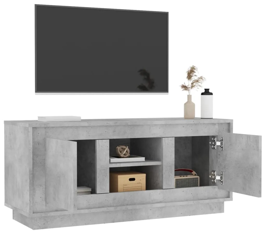 TV skříňka betonově šedá 102 x 35 x 45 cm kompozitní dřevo