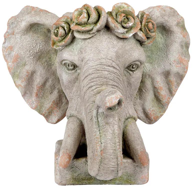 Hlava slona, dekorace z MgO keramiky s otvorem pro květináč - ZB1848