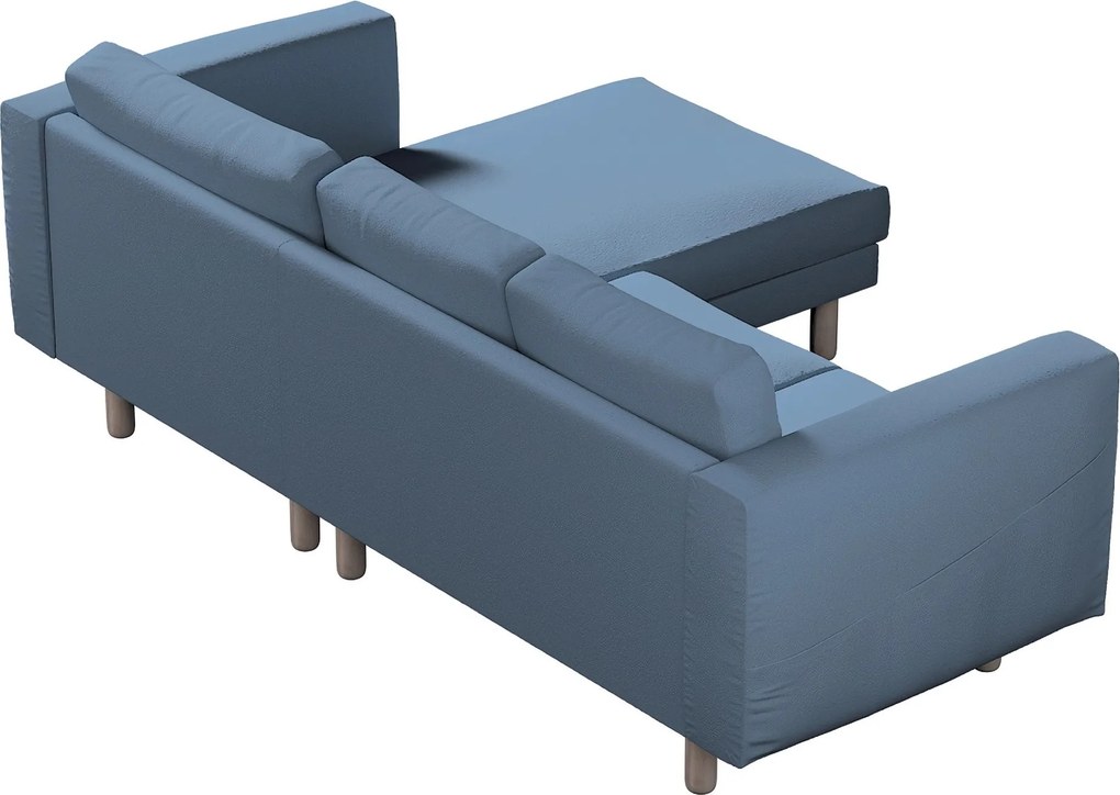 Potah na pohovku IKEA Norsborg 3-místná se šezlongem barva modrá látka pletený vzor