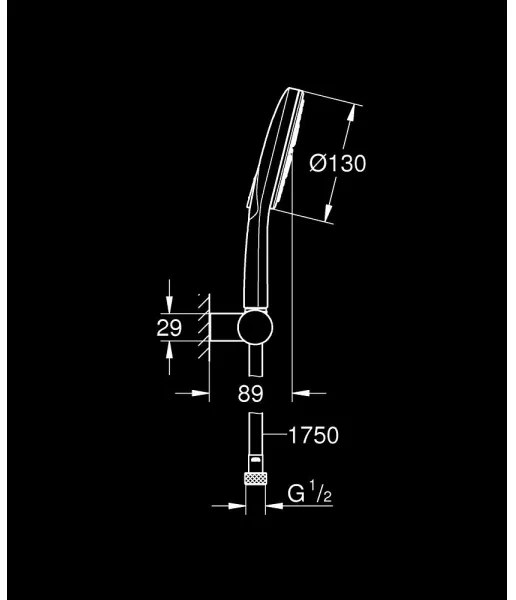 GROHE 26580000 - Set ruční sprchy RAINSHOWER SMARTACTIVE 130 1500 mm chrom