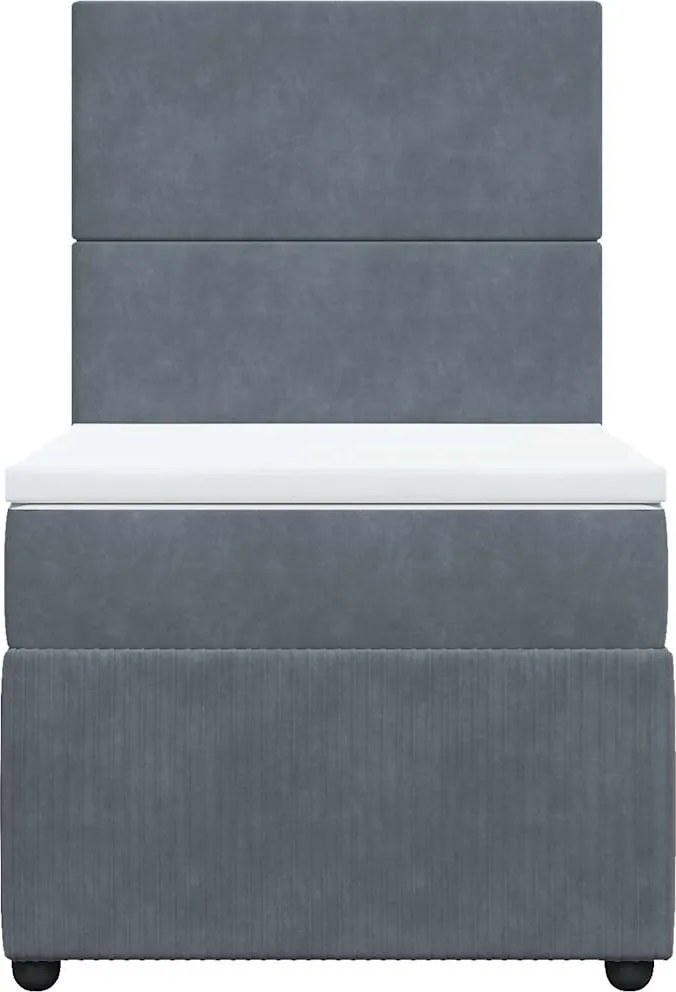 Box spring postel s matrací tmavě šedá 80 x 200 cm samet 3294485