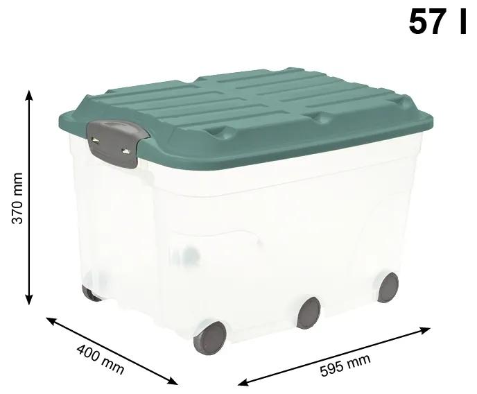 ROTHO úložný box ROLLER 57L - zelená