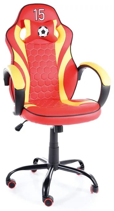MAXIVA Dětská židle - SPAIN, ekokůže, červená/žlutá