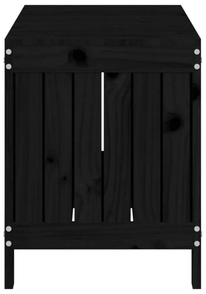 Petromila Zahradní úložný box černý 108 x 42,5 x 54 cm masivní borovice