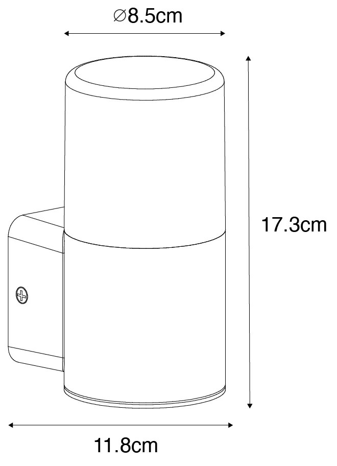 Moderní venkovní nástěnné svítidlo černé s kouřovým stínítkem IP44 - Odense