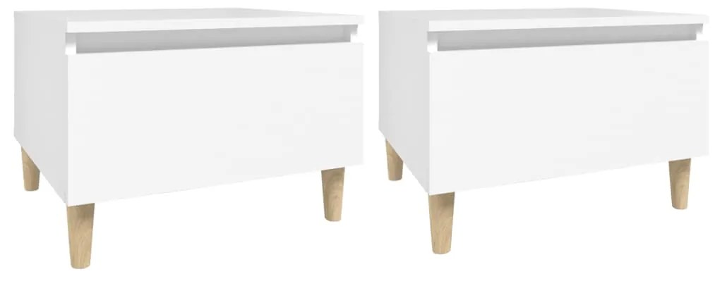 Odkládací stolky 2 ks bílé 50 x 46 x 35 cm kompozitní dřevo - Default Title