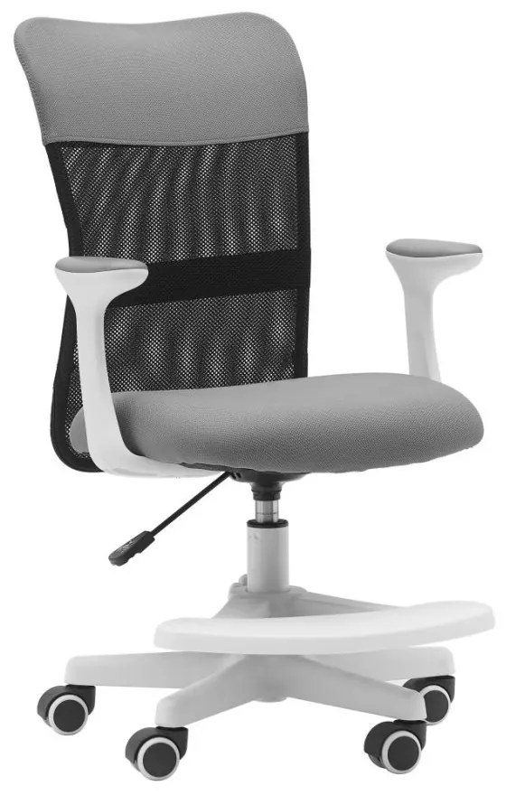 Dětská židle Neoseat MONKEY WHITE s podnoží — látka, bílá / světle šedá