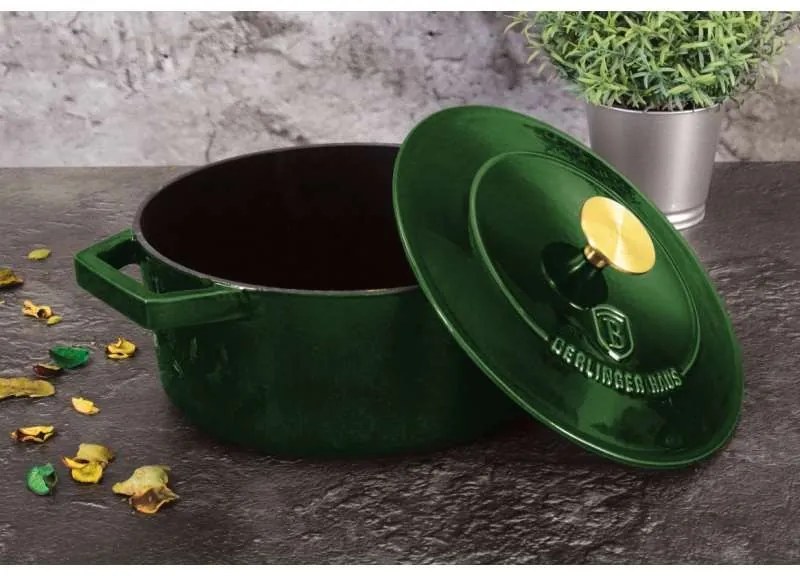 BERLINGERHAUS Pekáč s poklicí litinový 20 cm Emerald Collection BH-6517