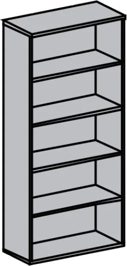 Vysoká skříň s obložením TopOffice 13, wenge