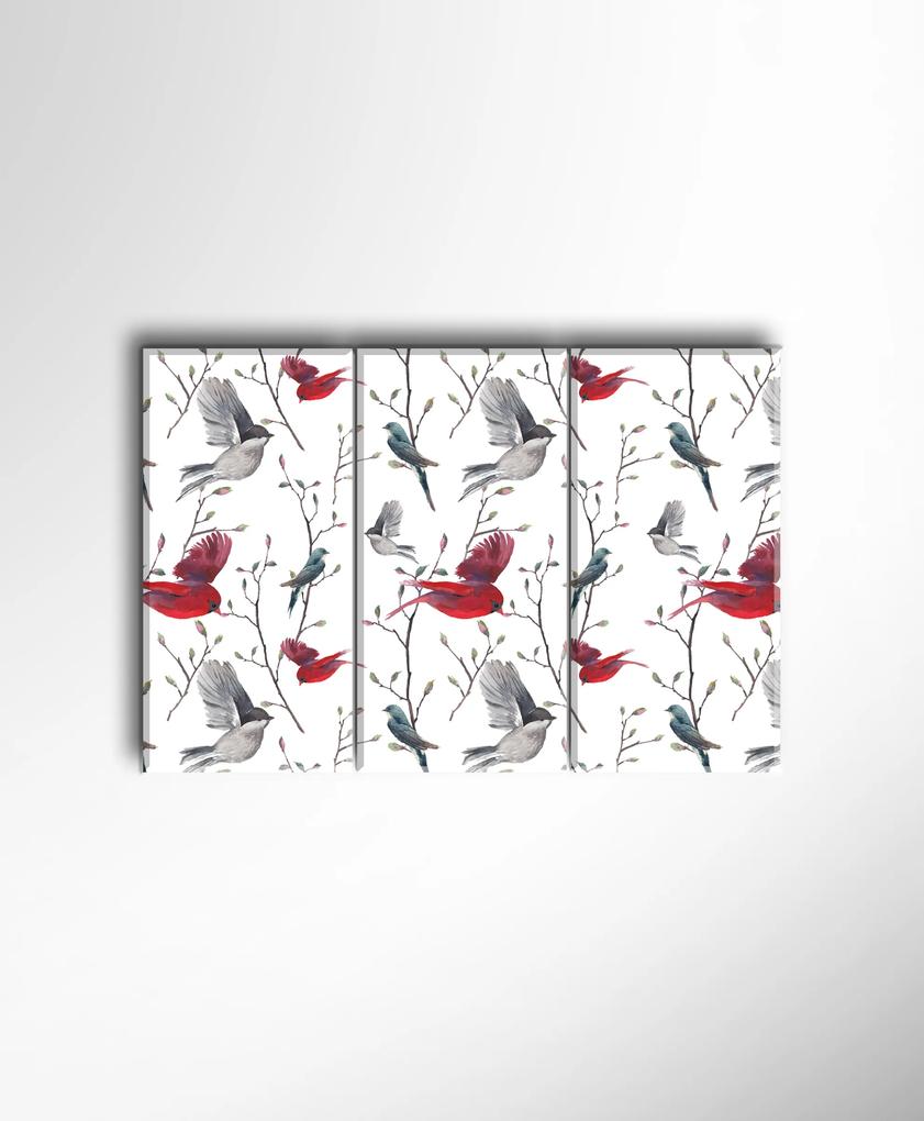 Malvis ® Obraz Jarní ptáčci ROZMĚR (šířka x výška): pětidílné schody obdélník 150x75 cm