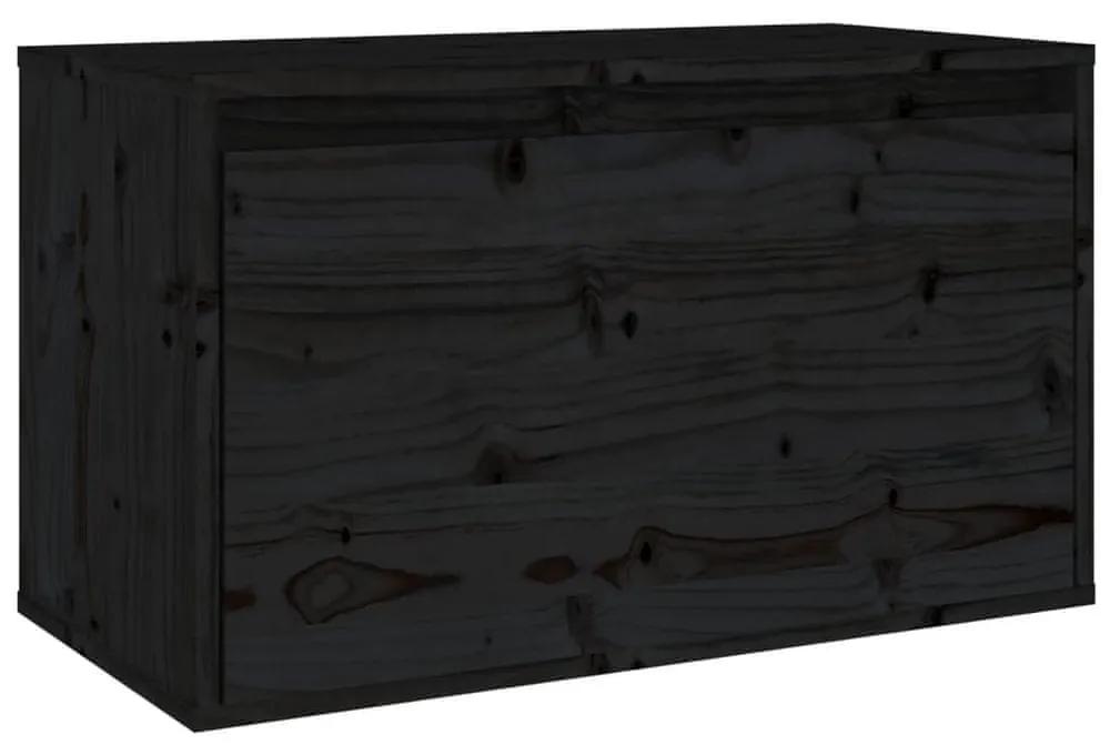 Petromila Nástěnná skříňka černá 60 x 30 x 35 cm masivní borové dřevo