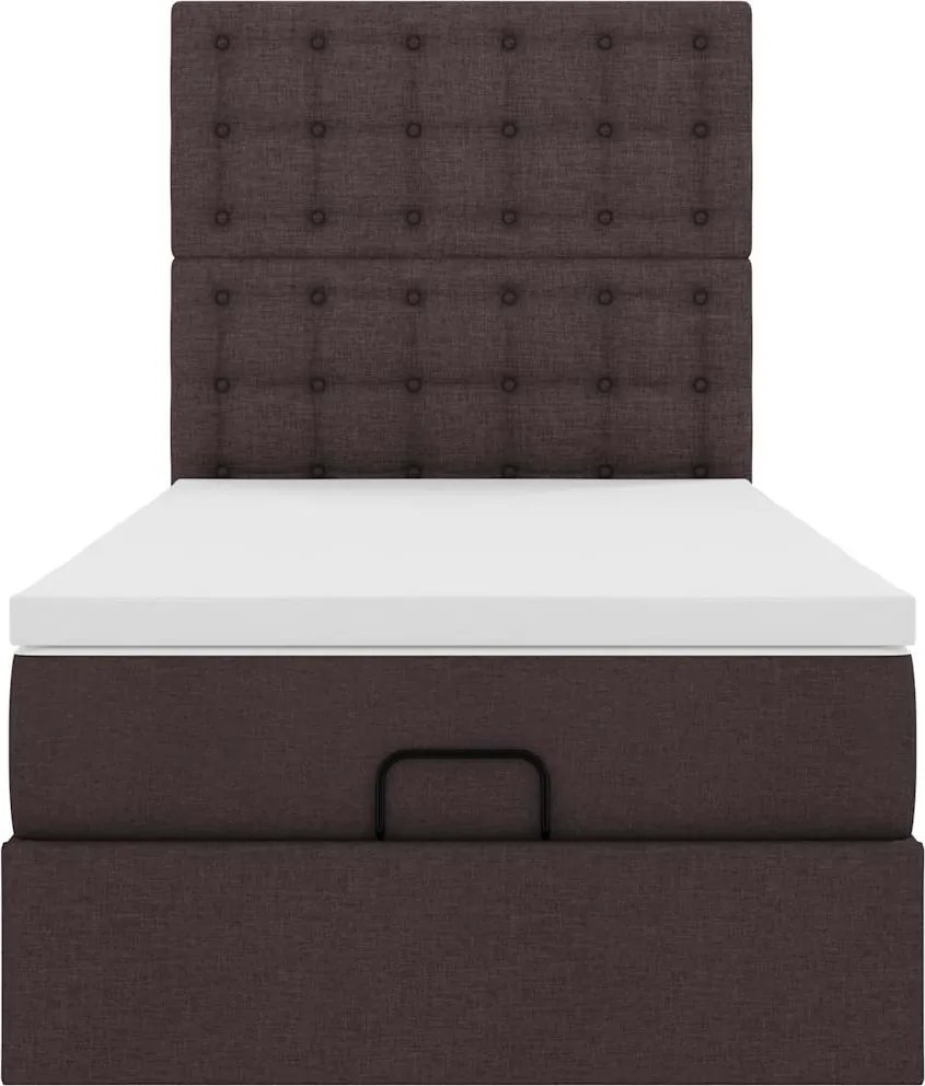 Osmanský rám postele s matrací tmavě šedá 90x190cm textil 3313288