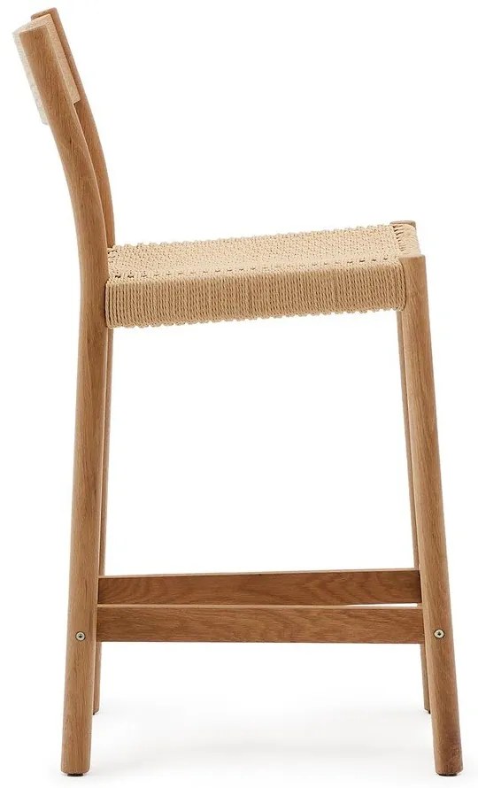 Barová židle z dubového dřeva v přírodní barvě (výška sedáku 65 cm) Yalia – Kave Home