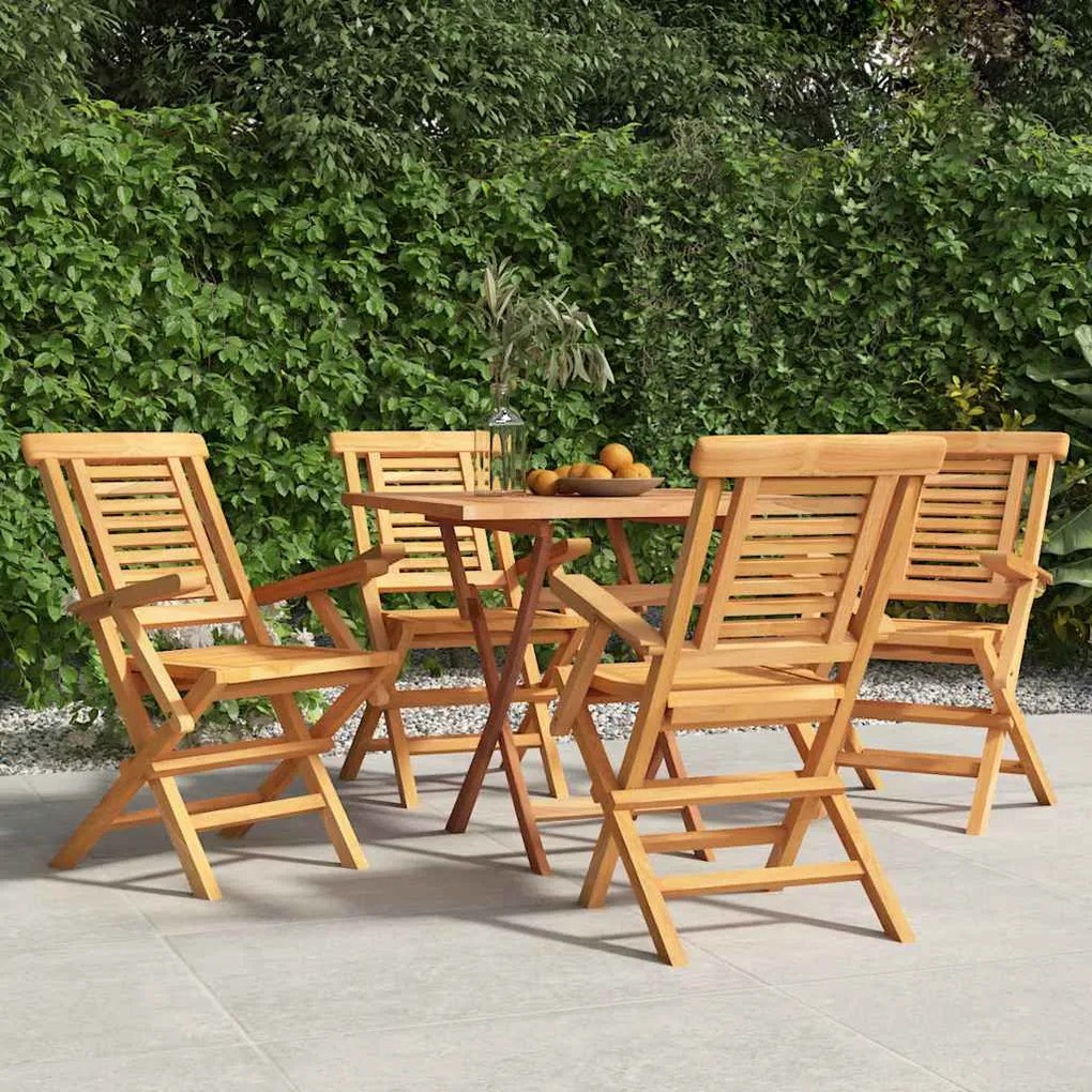 Skládací židle 4 ks 56x63x90 cm masivní teak 3155049