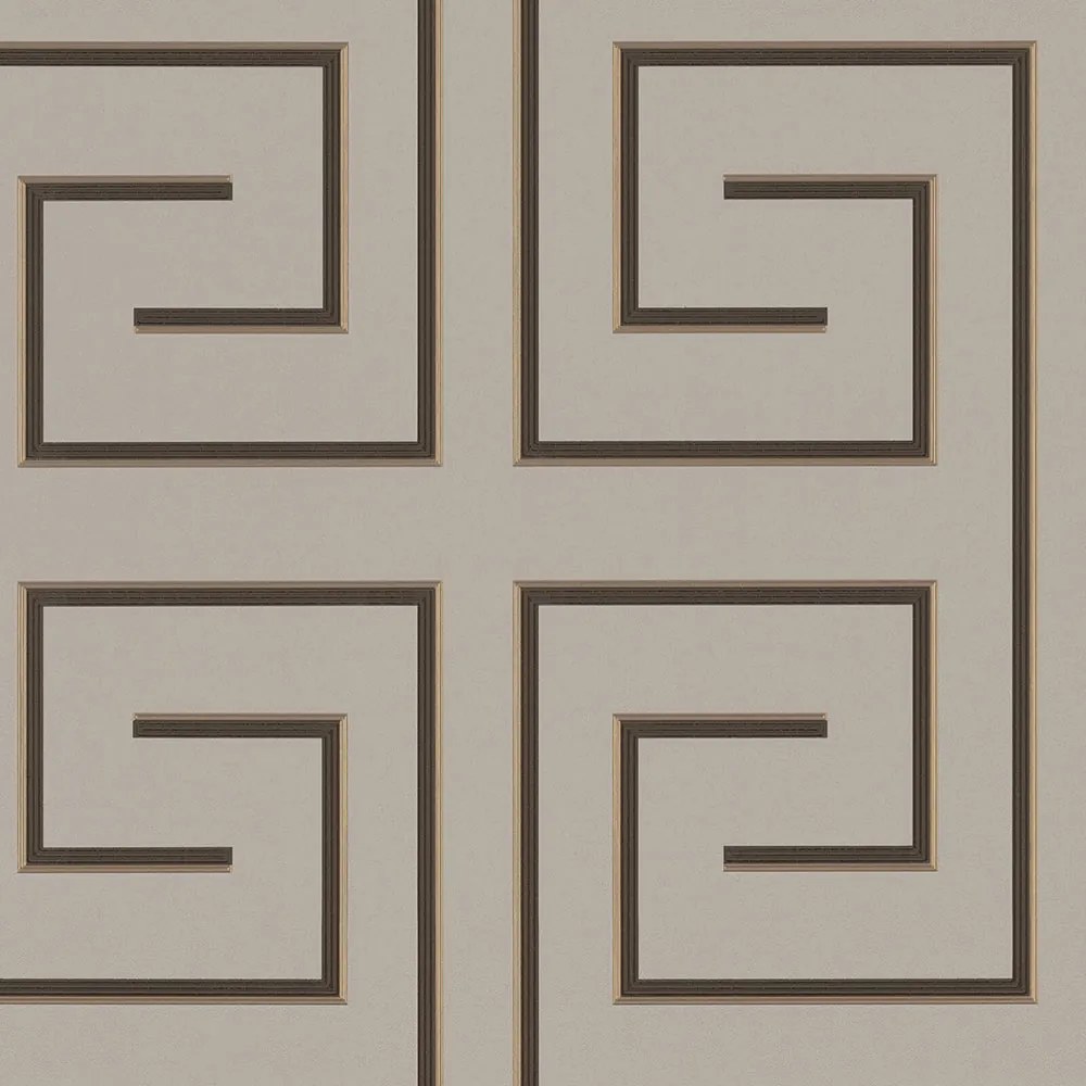 Luxusní šedo-béžová geometrická vliesová tapeta na zeď Z76014, Vision, Zambaiti Parati
