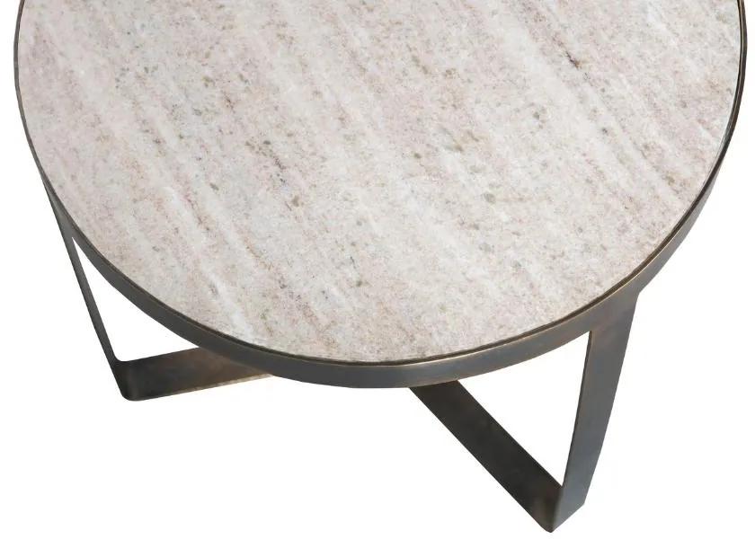 Hoorns Bílý mramorový odkládací stolek Vines 38 cm