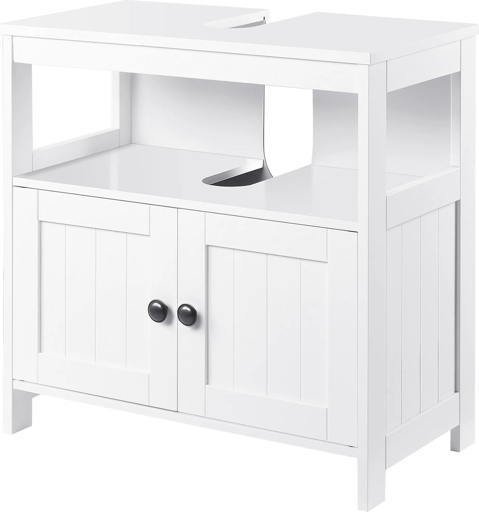 Podskříňový kabinet Kleankin se 2 dvířky a otevřenou policí, moderní design, nosnost 30 kg, 60x30x60 cm, bílý