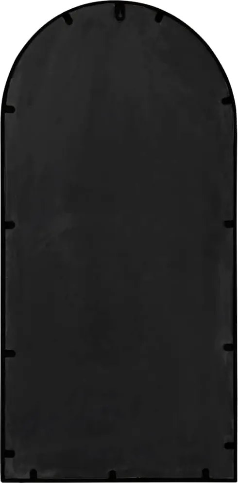 Zahradní zrcadlo černé 90 x 45 cm železo do exteriéru 318348