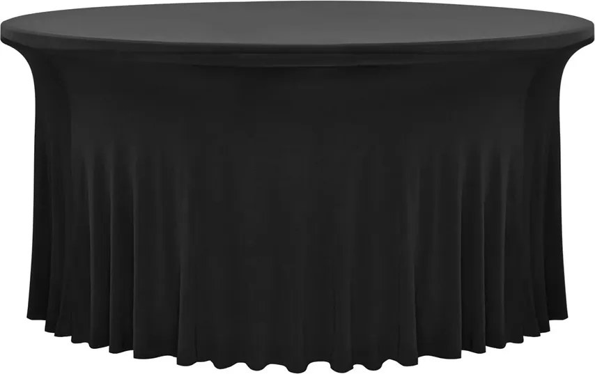 Elastický ubrus SKIRTING na kulatý stůl 180 cm Barva ubrusu: ČERNÁ / BLACK