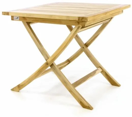 Skládací zahradní stolek DIVERO - týkové dřevo neošetřené - 80 cm
