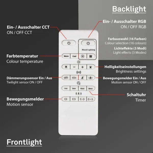 Briloner 3227-015 - LED RGB Stmívatelné svítidlo se senzorem LED/24W/230V + DO