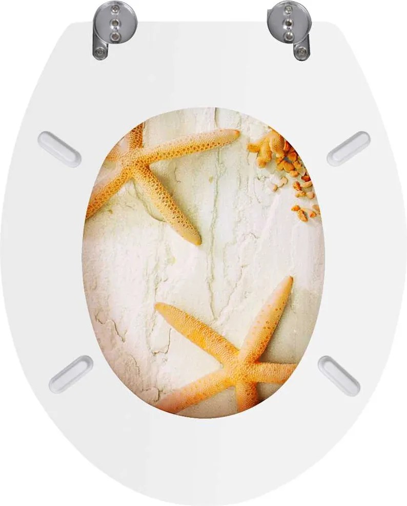 WC sedátka s víky 2 ks MDF mořská hvězdice 275911