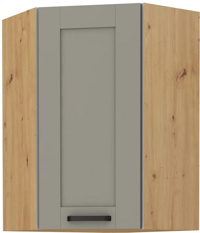 Kuchyňská skříňka LUNA 60x60 GN-90 1F (45°) korpus: dub artisan, barva dvířek: světle šedá CLAY
