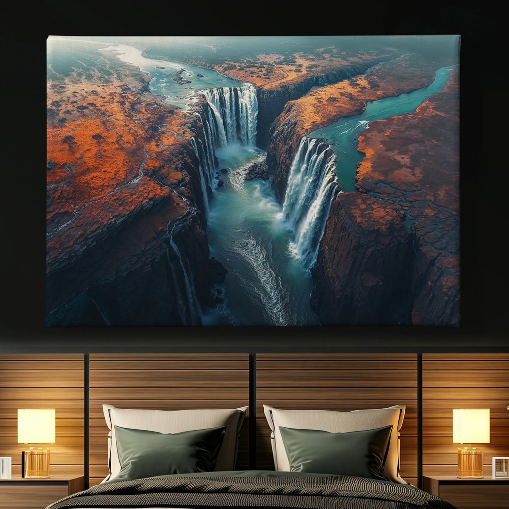 Obraz na plátně - Vodopády Dotek Afriky FeelHappy.cz Velikost obrazu: 40 x 30 cm