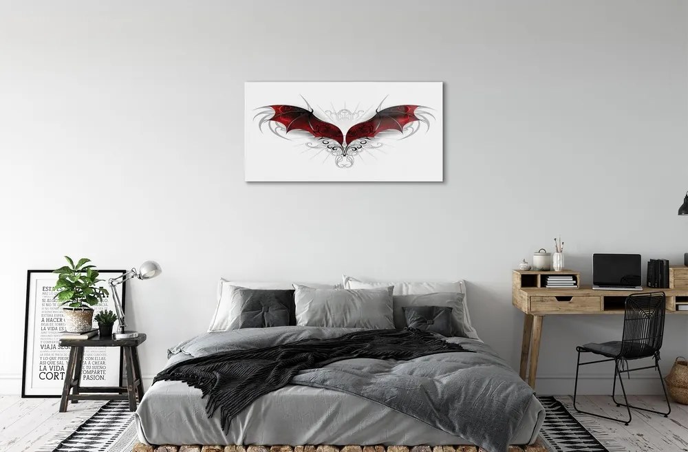 Obraz na skle drakem křídla 140x70 cm