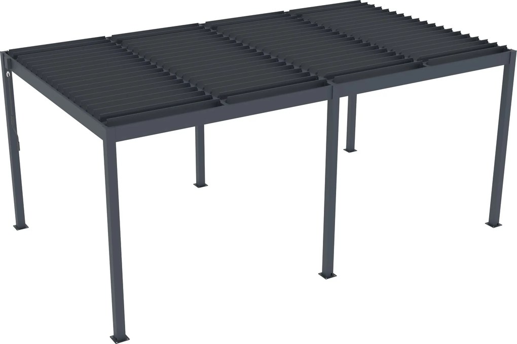 Hliníková bioklimatická pergola s lamelami BestBerg BBP-15G / 5 x 3 m / šedá