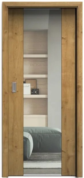 SAPELI HARMONIE KOMFORT M40 - CPL LAMINÁT - POSUVNÉ DVEŘE VČ. ZÁRUBNĚ - dub sukatý Průchozí šířka (cm): 80, Průchozí výška (cm): 210