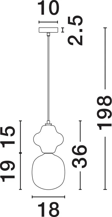 Bílé/krémové keramické závěsné svítidlo se skleněným stínidlem ø 18 cm Clio – Nova Luce